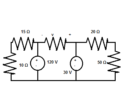 What is the voltage, v, in the circuit shown? | Homework.Study.com