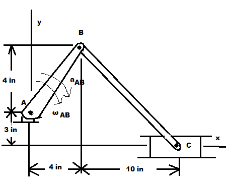 If angular velocity omega_{AB} = 6 rad / s, angular acceleration a_{AB ...