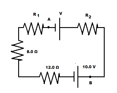 Consider the circuit in the drawing. (R_1 = 4.0 Omega, R_2 = 24 Omega ...