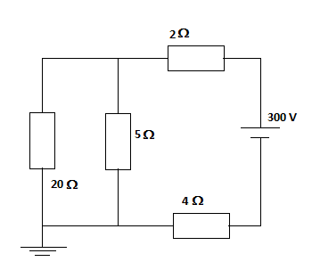 What is the current through the 20 \Omega resistor in figure below ...