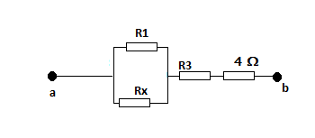 The four resistors in the figure below have an equivalent resistance of ...