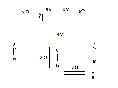 Given the following circuit and current directions. a. Find all the ...