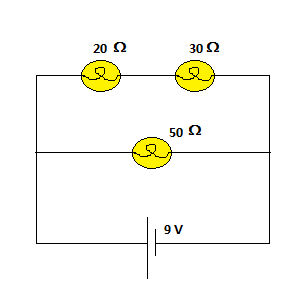 Three light bulbs are connected as shown in the figure. a. Calculate ...