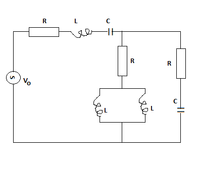 What power is taken from the source given: V_o = 15 \space V, R = 1 ...