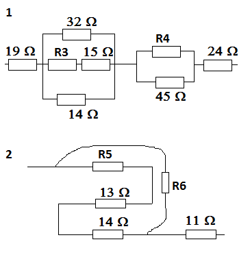 For R_3 = 16\ \Omega, R_4 = 71\ \Omega, R_5 = 20\ \Omega and R_6 = 20 ...