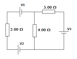 Find the current passing through each resistor in the circuit below. V ...