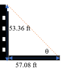 A building 53.36 feet tall has a shadow that is 57.08 feet long. Find ...