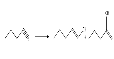 a. Ignoring E and Z isomers, what two enols are formed when pent-2-yne ...