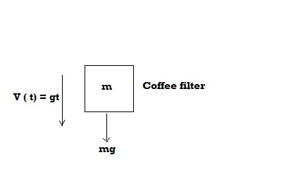 Make two free body diagrams for a falling coffee filter: one at the ...