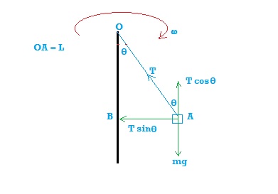 A swing ride at an amusement park rotates with a period of 3.5 s. The ...