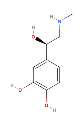 Draw the chemical structure of epinephrine. | Homework.Study.com
