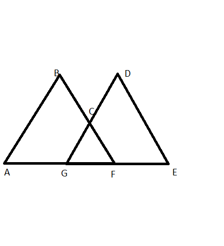 Triangles ABF and EDG are congruent. Triangles ABF and GCF are ...