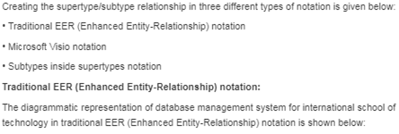 Develop an EER model for the following situation using the traditional ...