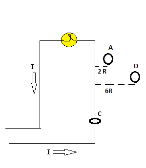 The large loop of wire in figure below carries into and out of a lamp ...