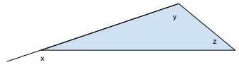 Find the measure of the indicated exterior angle. Angle x = (198 - 5n ...