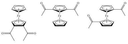 How many possible isomers could expect for diacetylferrocene? Calculate ...
