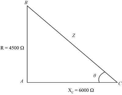Find: Given an alternating current (AC) series circuit, the impedance Z ...