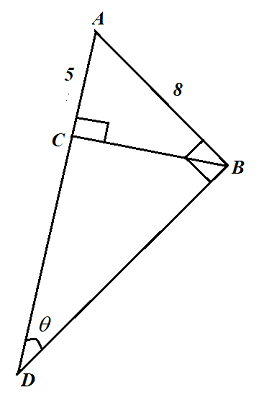 Find the unknown angle \theta. | Homework.Study.com