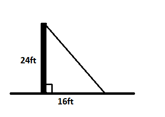 How long is a guy wire reaching from the top of a 24 feet pole to a ...