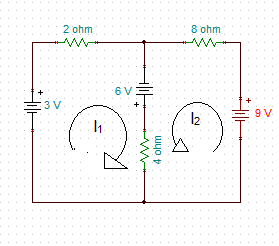Find the current in the 4 ohm resistor and specify the direction ...