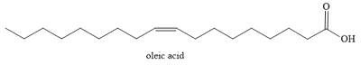 Draw the line-bond structure of oleic acid (cis-9-octadecenoic acid ...