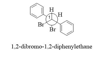 Below is the structure 1,2-dibromo-1,2-diphenylethane ("Ph" = phenyl ...
