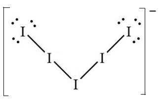 The anion I_4^{2-} is linear. The anion I_{5^-} is bent, with a 95 ...