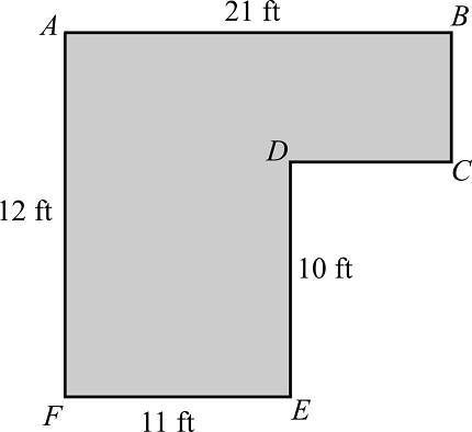 Calculate the perimeter of the shaded figure. Round your final answer ...