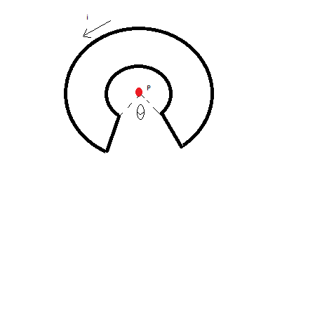 In the figure, a closed loop carries current i = 314 mA. The loop ...