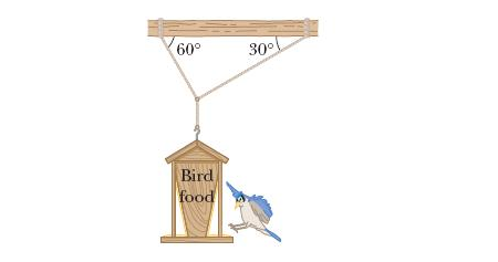 A 178.6-N bird feeder is supported by three cables as shown in the ...