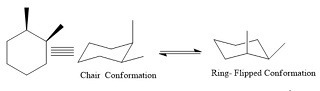 Draw a chair conformation and a ring flipped conformation of cis-1,2 ...