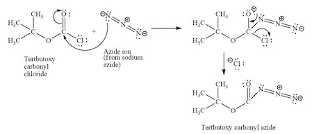 tert-Butoxycarbonyl azide, a reagent used in protein synthesis, is ...