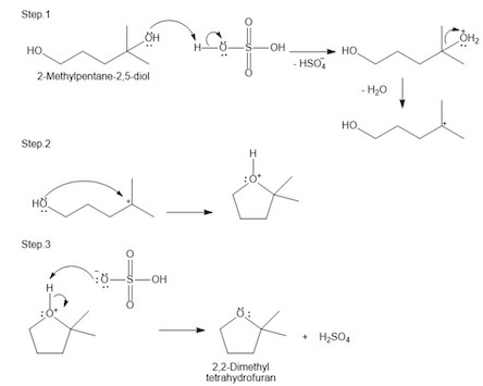 When 2-methyl-2,5-pentanediol is treated with sulfuric acid ...