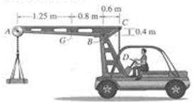 Draw the FBD of the crane boom ABC, which has a mass of 45 kg, center ...