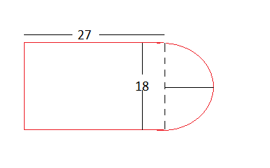 A rose garden is formed by joining a rectangle and a semicircle. The ...