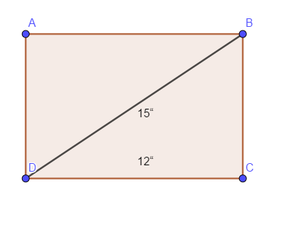 A 15-inch TV set has a width of 12 inches. What is the height ...