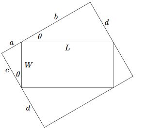 Find the maximum area of a rectangle that can be circumscribed about a given rectangle with ...