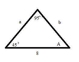 Solve the triangle shown in the figure. | Homework.Study.com