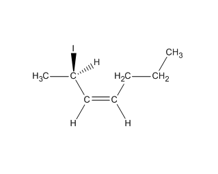 Draw the structure for (2R,3Z)-2-Iodohept-3-ene. | Homework.Study.com