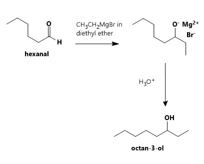 Explain how to prepare hexanal to octan-3-ol. | Homework.Study.com