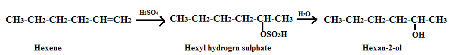 write equations for the following reaction of 1-hexene with the ...