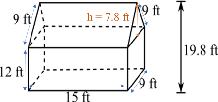 Determine the surface area of the figure. | Homework.Study.com