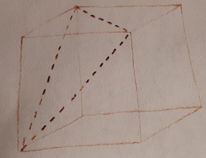 The corner of a cube with side length 1 unit is cut off following the ...