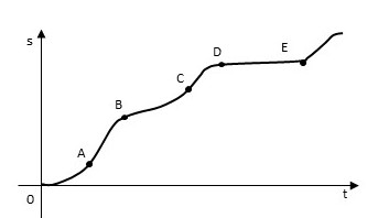 The graph shows the position function of a car. Use the shape of the ...