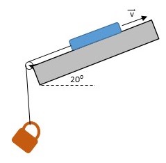 The 1-kg physics book in the figure below is connected by a string to a 500 g coffee cup. The ...