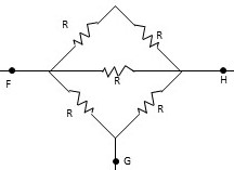 The figure shows five 6.40 \Omega resistors. Find the equivalent ...