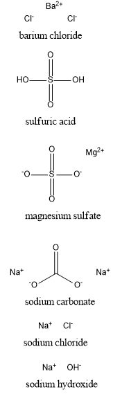 The chemicals used in this experiment are: BaCl2, H2SO4, MgSO4, Na2CO3 ...