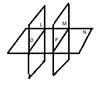 1. Name the intersection of planes L and N. 2. Name the intersection of ...
