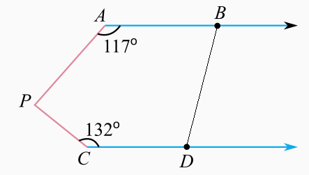 Determine the measure of angle P if vector AB and vector CD are ...