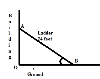 A 24-foot ladder is leaning against a building. Let x be the distance ...